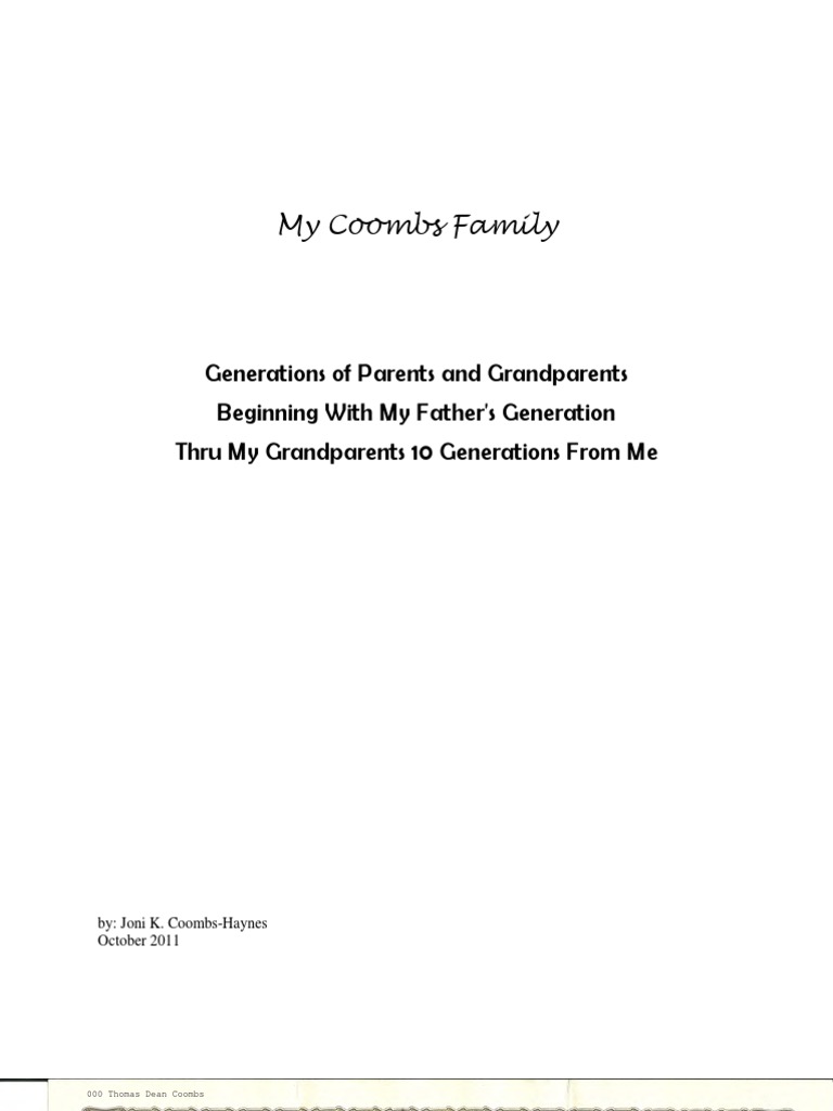 My Coombs Family 000-010-A | PDF | Utah | Will And Testament