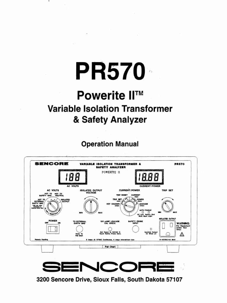 Powerite IITM PR570 Operation Manual | PDF | Power Supply | Ac Power ...