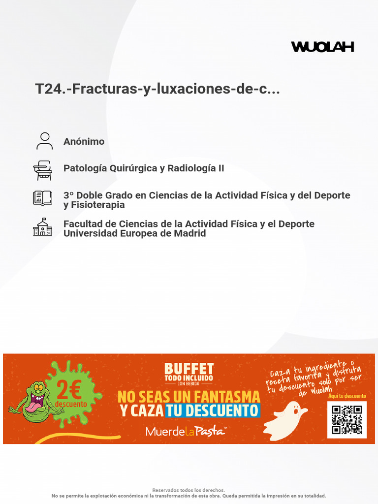 Wuolah Free T24. Fracturas y Luxaciones de Codo | PDF | Codo | Sistema ...