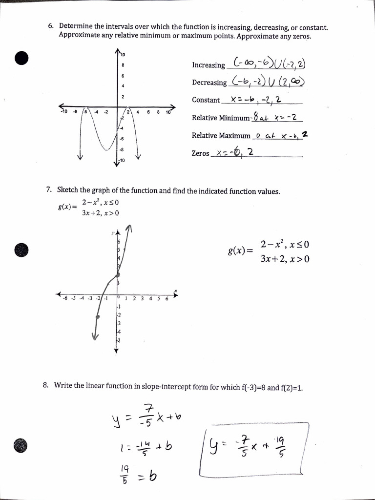 Rest of Unit 2 Review Key | PDF | Mathematical Analysis | Applied ...