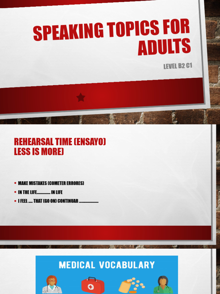 Speaking Topics for Adults: B2-C1 | PDF | Cash | Economies