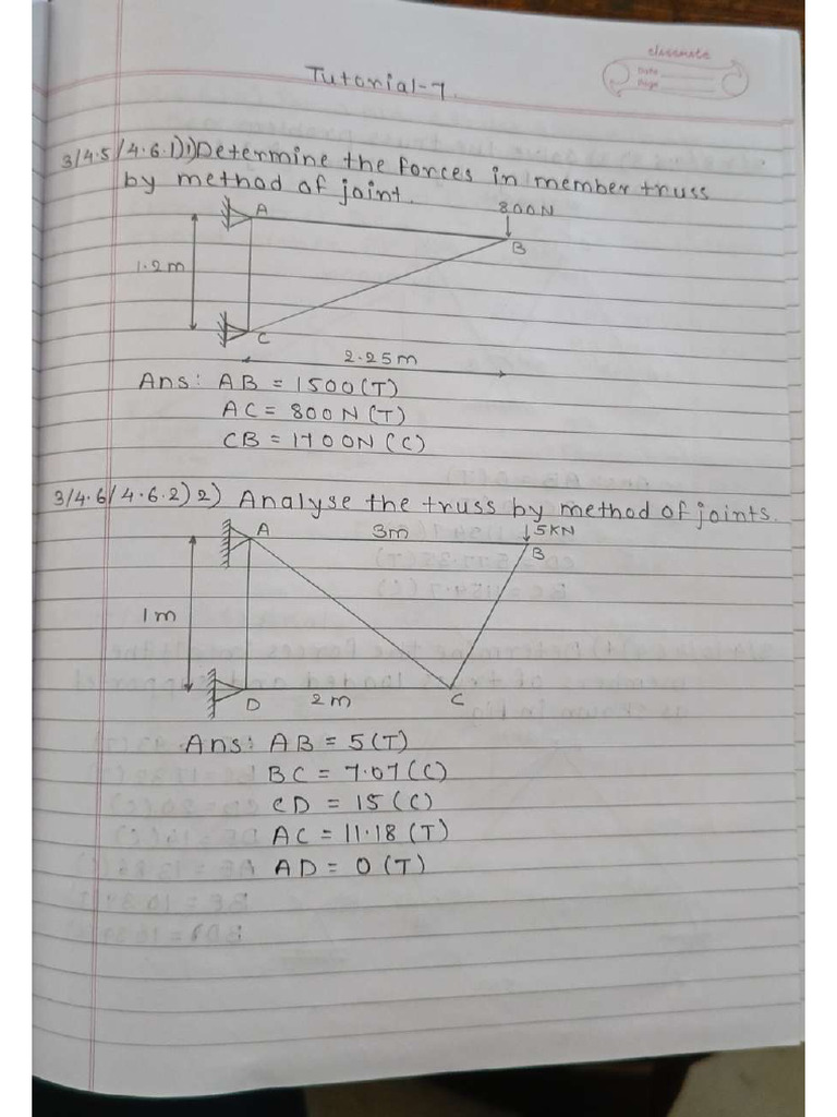 Mechanics Tutorial No.7 | PDF