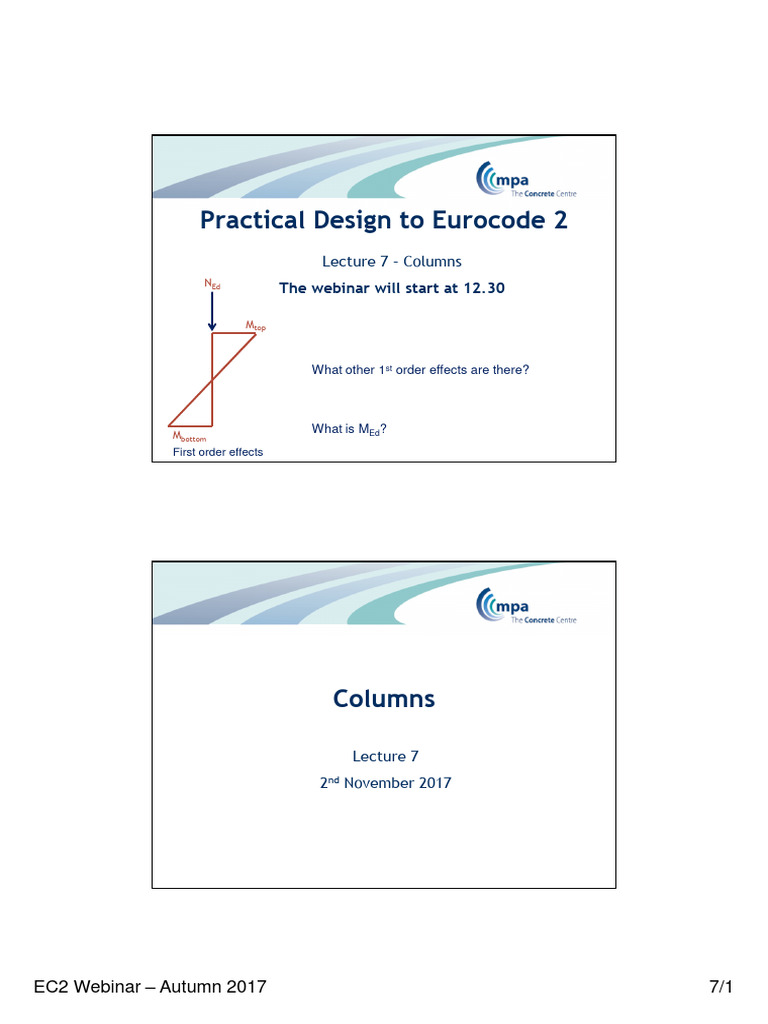 EC2 Column Design Webinar Overview | PDF | Mechanics | Materials Science