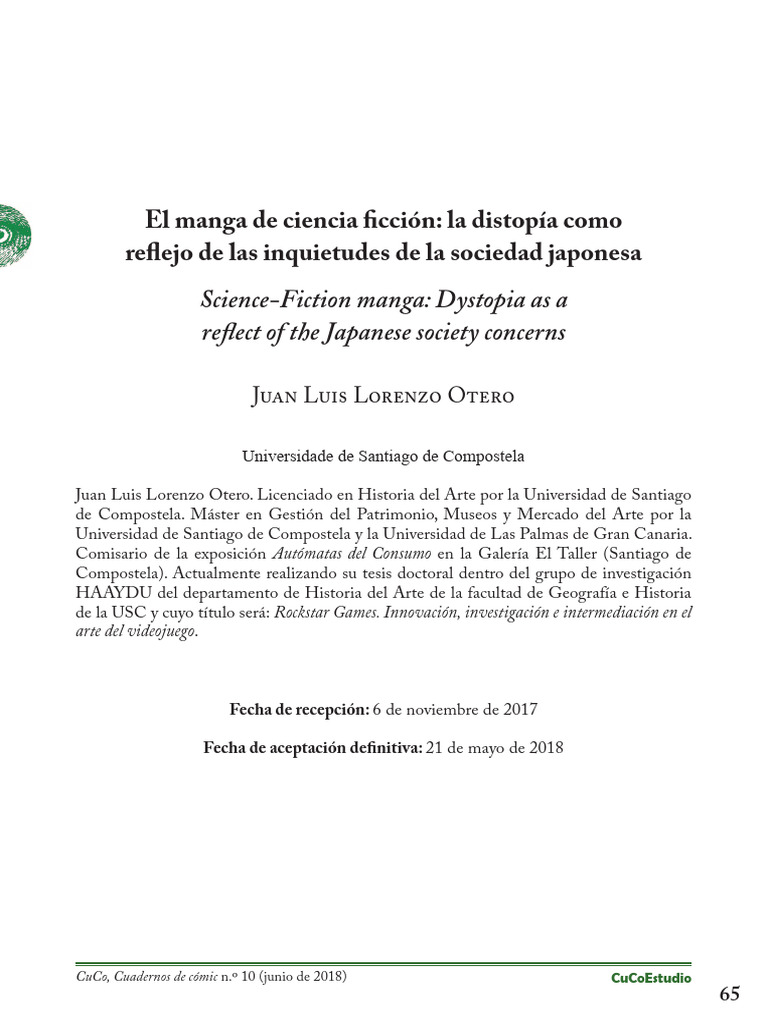 El Manga de Ciencia Ficcion La Distopia | PDF | Distopía | Japón