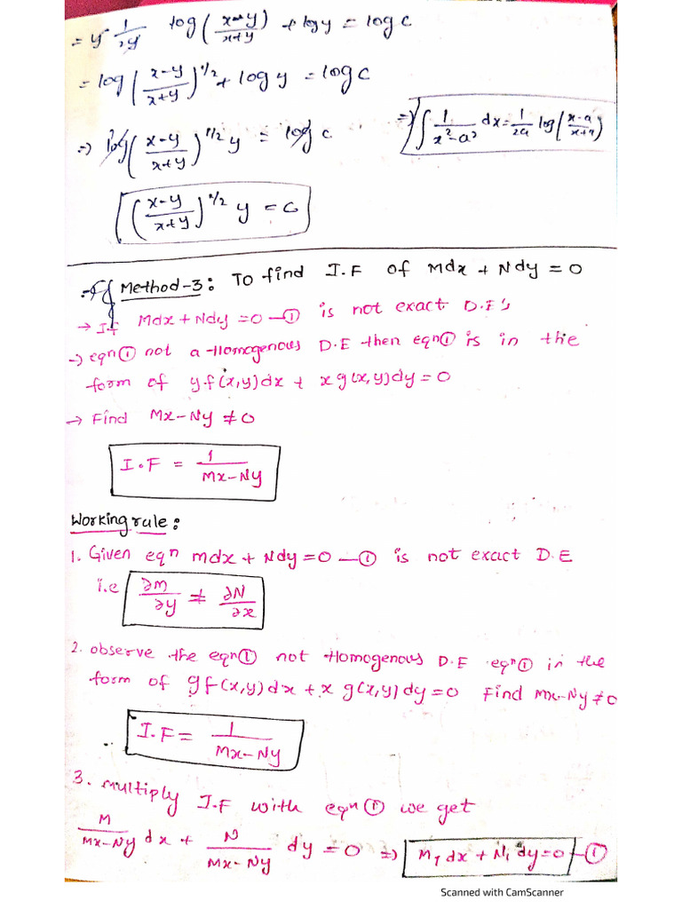 Maths Ode &VC Incomplete Notes | PDF