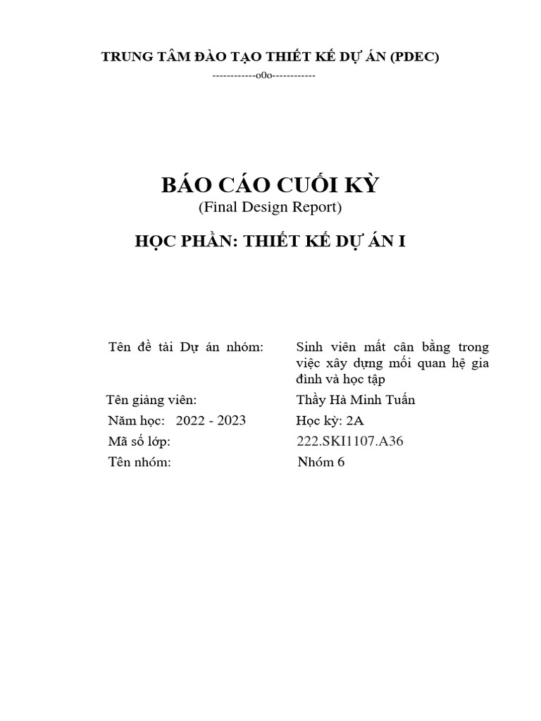 Bieu Mau Bao Cao Cuoi Ky | PDF