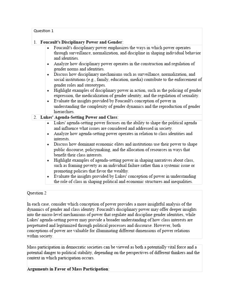 Caleb Pol Final Notes Long Answer | PDF | Deliberation | Liberalism