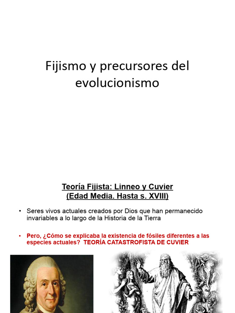 1.fijismo y Precursores Del Evolucionismo | PDF | Evolución | Especies