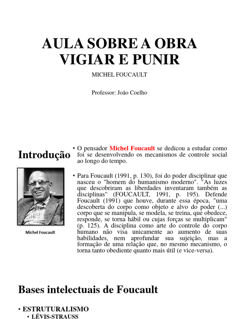 Aula Sobre A Obra Vigiar e Punir | PDF | Michel Foucault | Estado