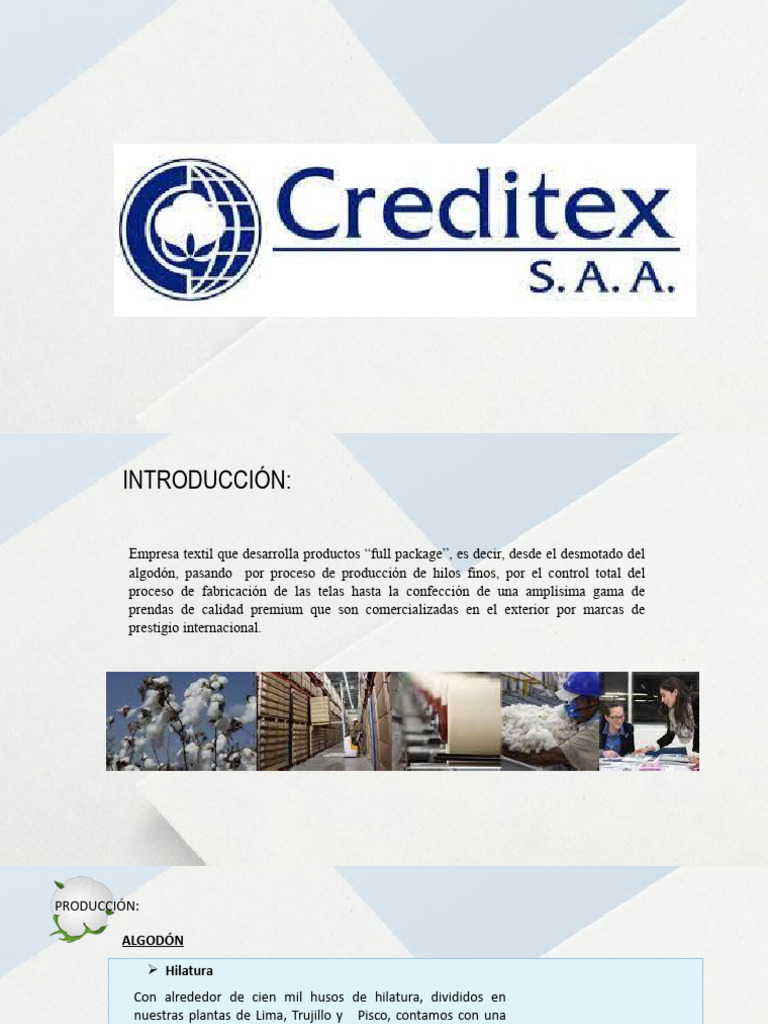 Proceso Textil de Creditex en Perú | PDF | Textiles | Industria textil