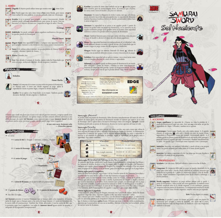 SamuraiSword RisingStar Rules ESP | PDF | Samurai | Personas japonesas