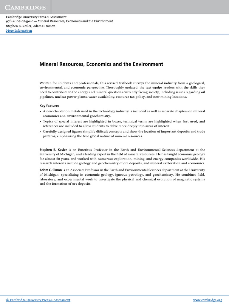 Mineral Resources, Economics and the Environment_240403_000446 | PDF ...