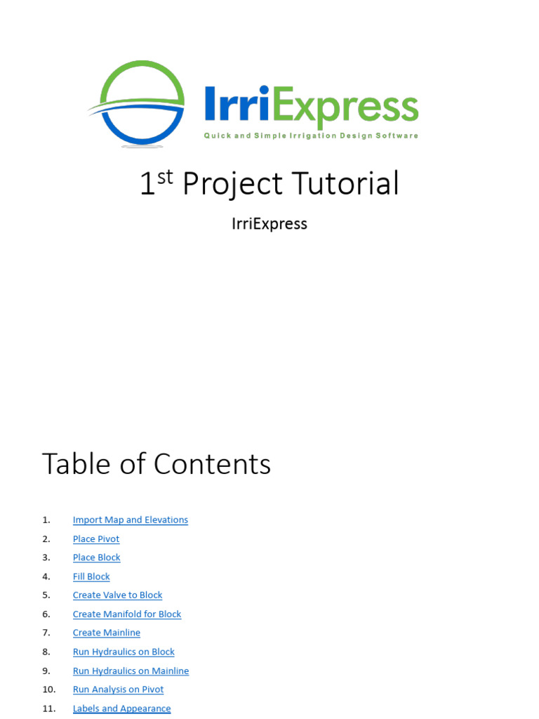 Irr i Express 1 St Project Tutorial | PDF | Valve