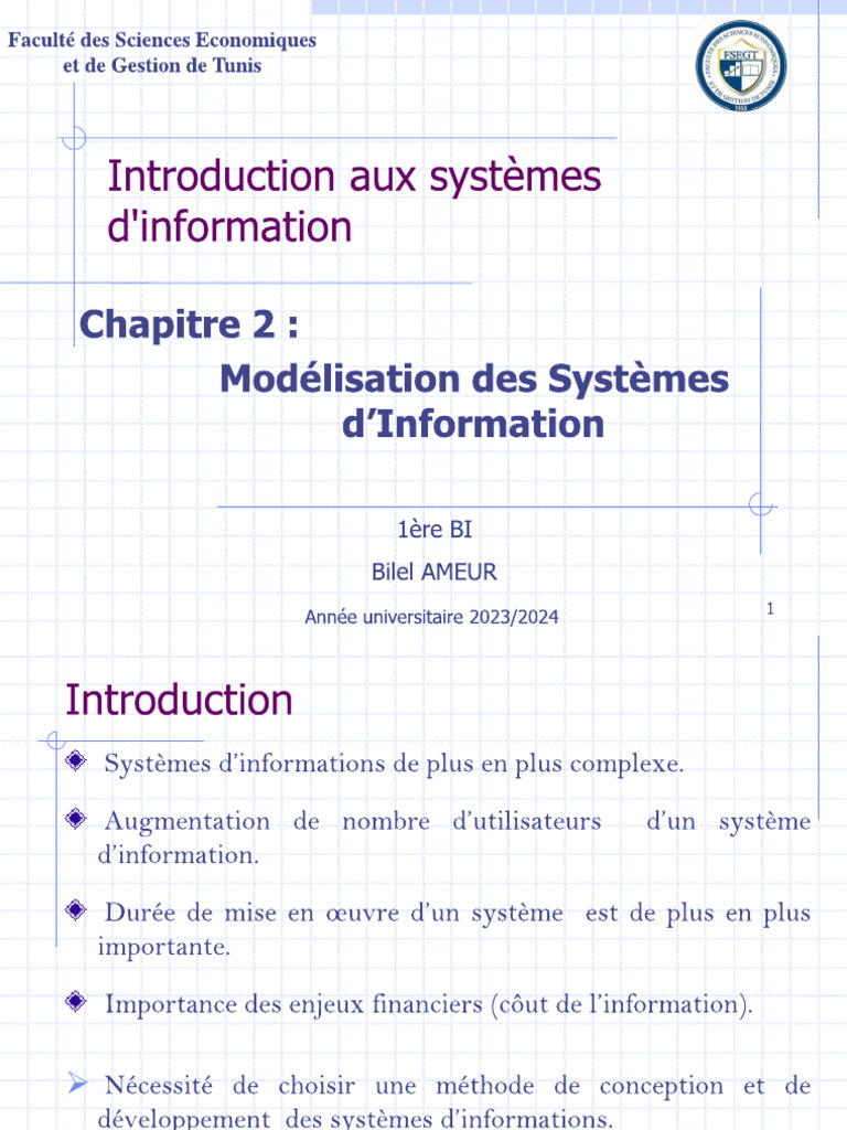 Chapitre 2 Modélisation Des Systèmes DInformation | PDF