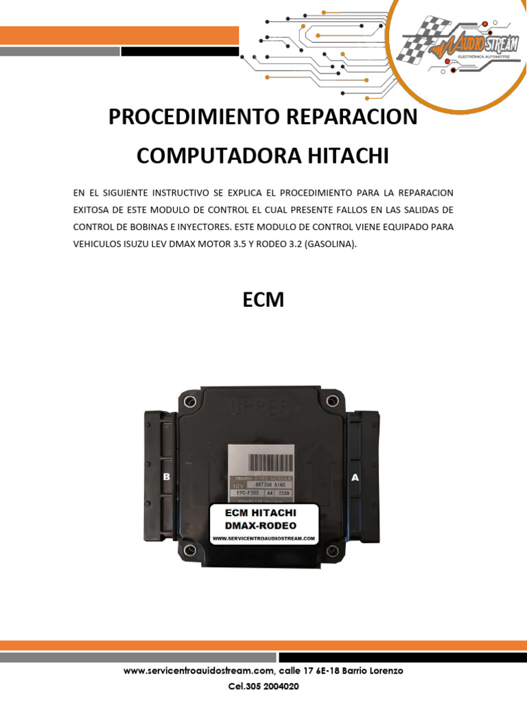Reparación de Computadora Hitachi ECM | PDF | Cobre | Ingeniería ...