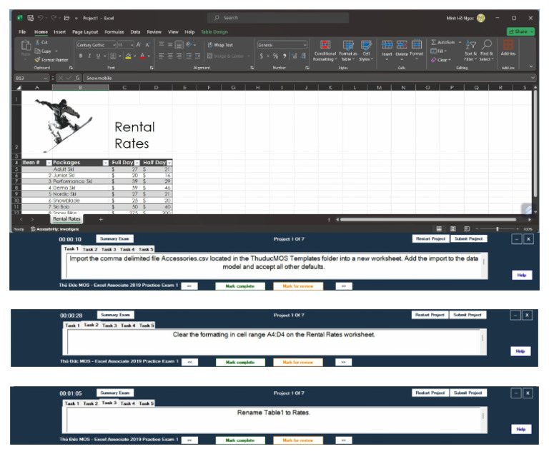 MOS Excel _ practice 1 | PDF