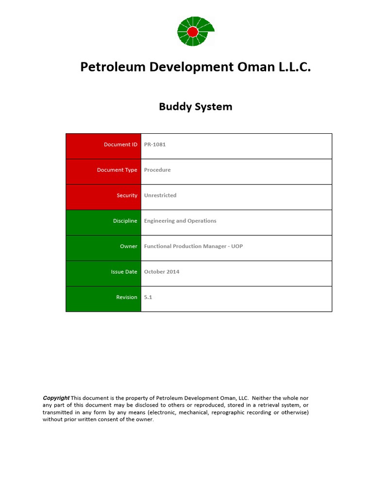 PR-1081 2014 Buddy System | PDF | Regulatory Compliance