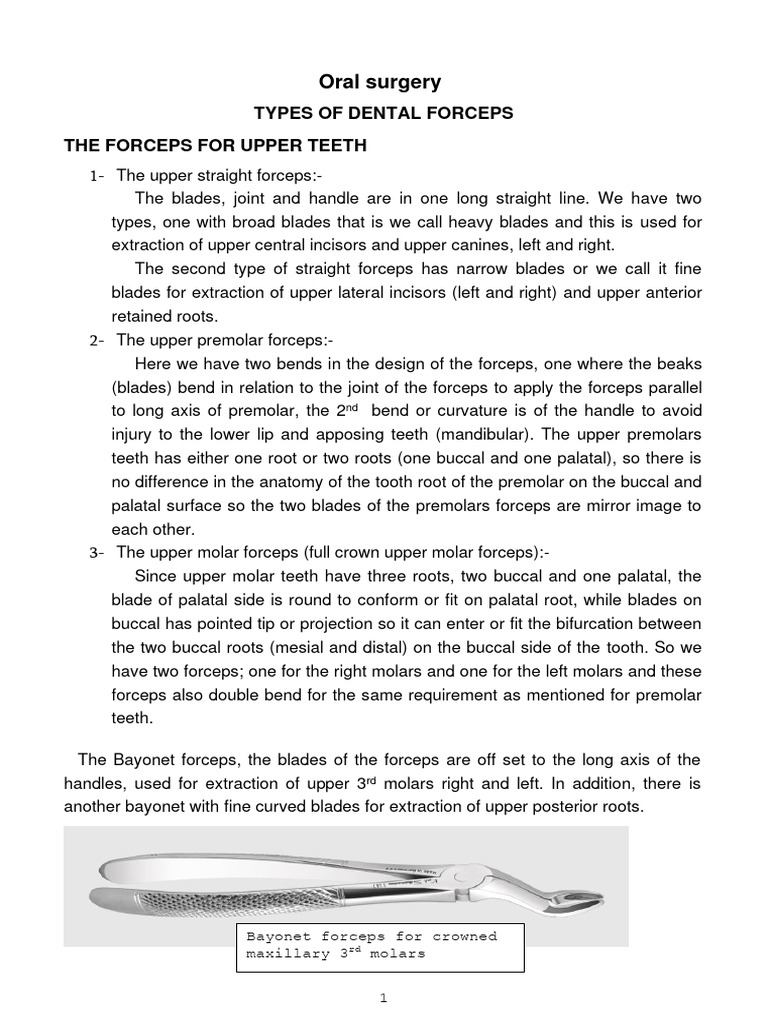 Types of Dental Forceps | PDF | Dental Anatomy | Dentistry Branches