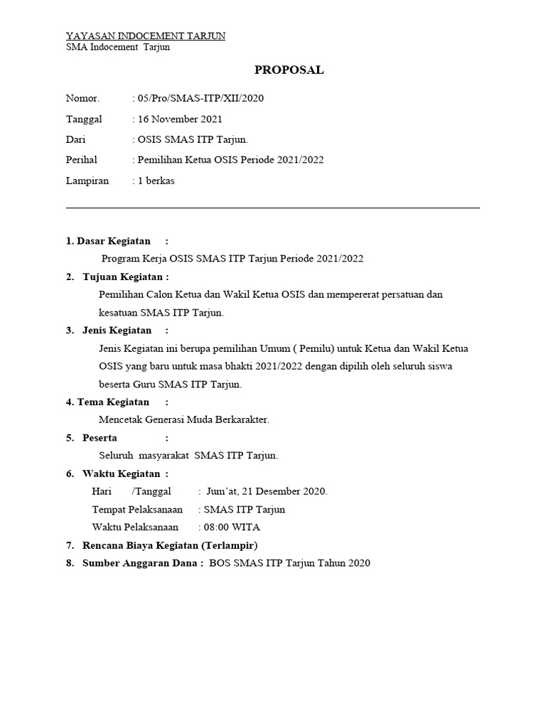 Proposal Pemilos 2021 | PDF | Karier & Perkembangan | Perjalanan