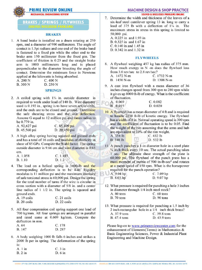 5.0 Brakes, Springs, and Flywheels Page 01 | PDF