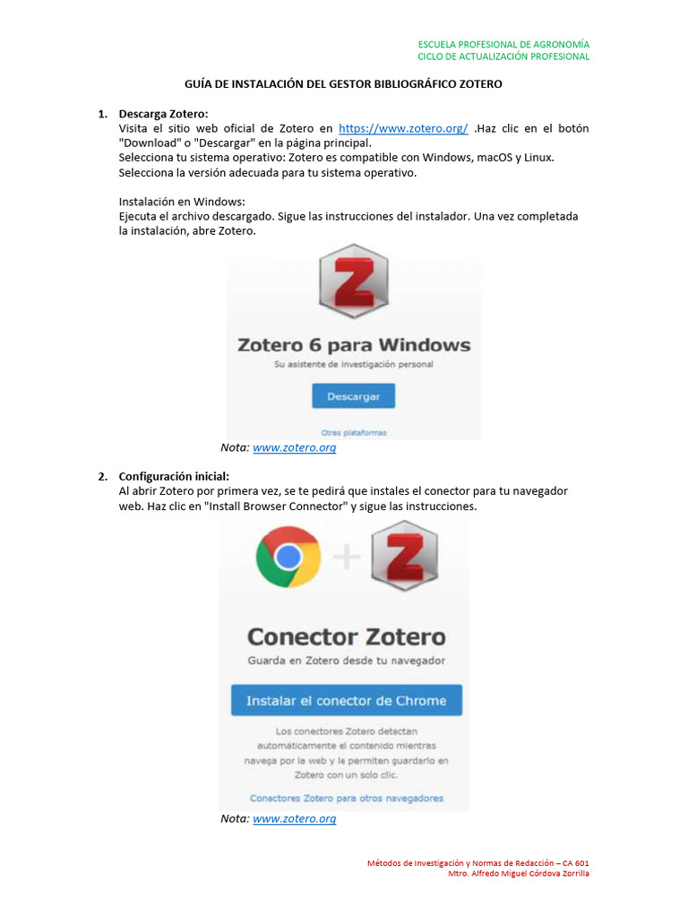 Guía de Instalación Zotero | PDF | Archivo de computadora | Familias de sistemas operativos