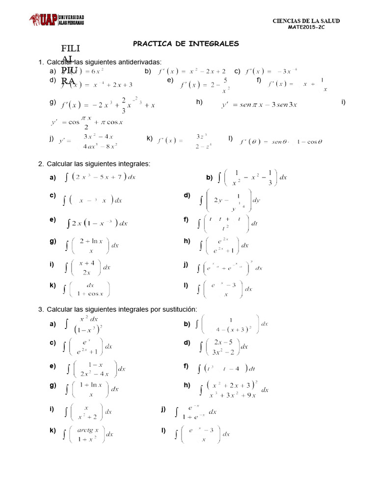 Ejercicios Integrales | PDF