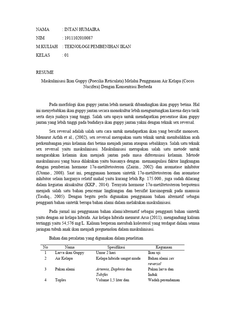 Intan Humaira - 1911102010087 - Tugas Resume Jurnal Maskulinisasi | PDF ...