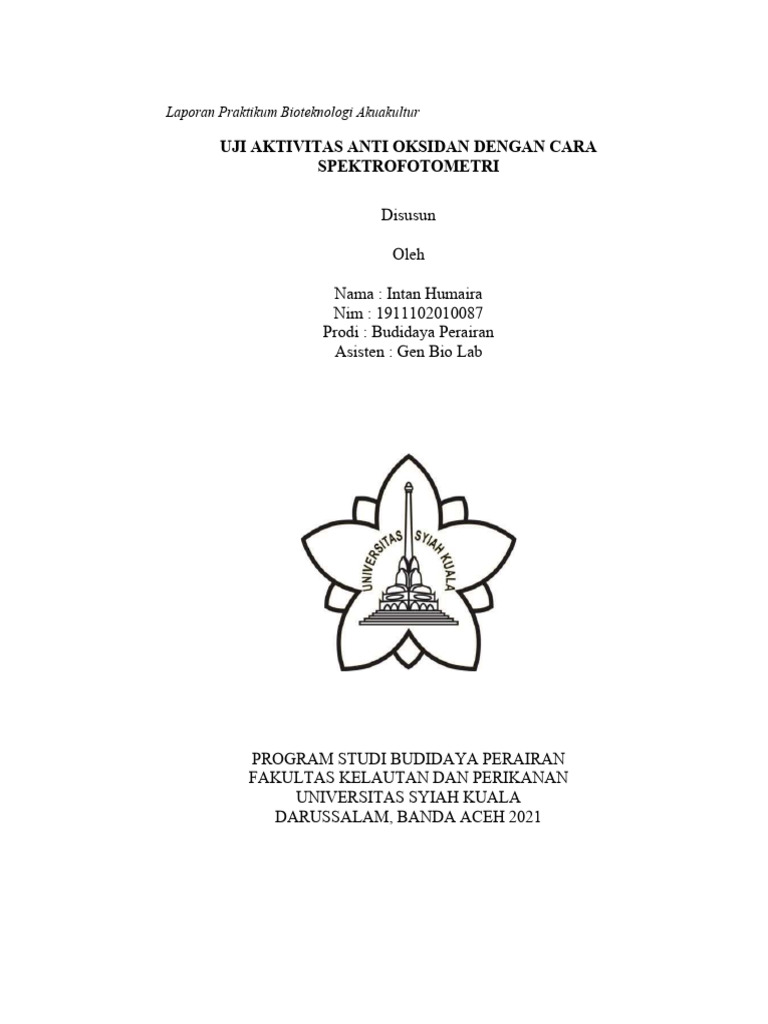 Intan Humaira - 1911102010087 - Laporan Uji Aktivitas Anti Oksidan ...