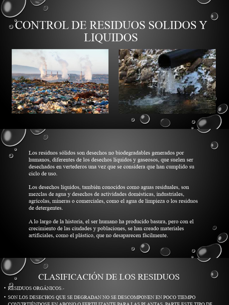 Control de Residuos Solidos y Liquidos Final | PDF | Residuos | Aguas residuales