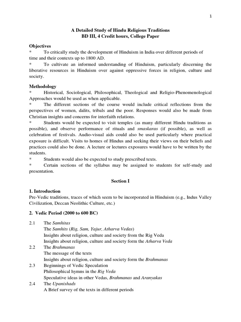 1. Detailed Study of Hinduism | PDF | Monotheism | Moksha 1. Detailed Study of Hinduism | PDF | Monotheism | Moksha