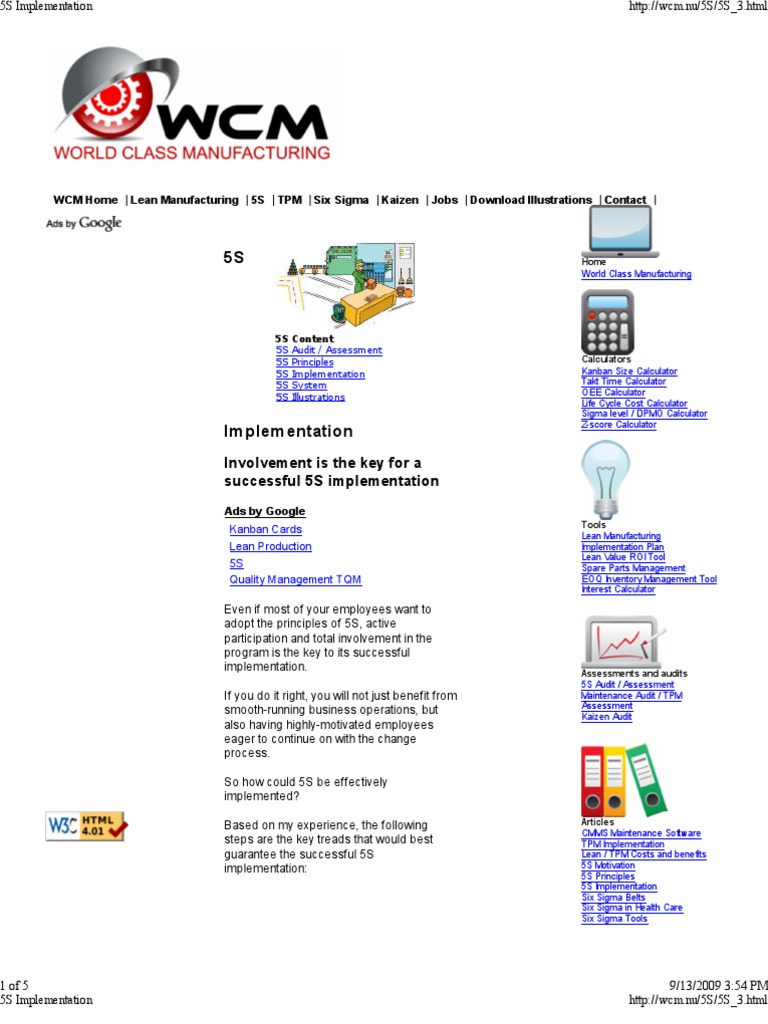 5S Implementation | PDF | Six Sigma | Lean Manufacturing