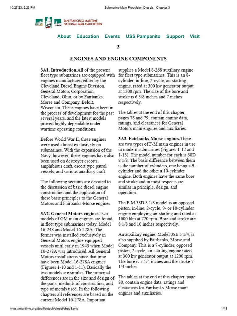 Submarine Diesel Engines Guide | PDF | Piston | Bearing (Mechanical)