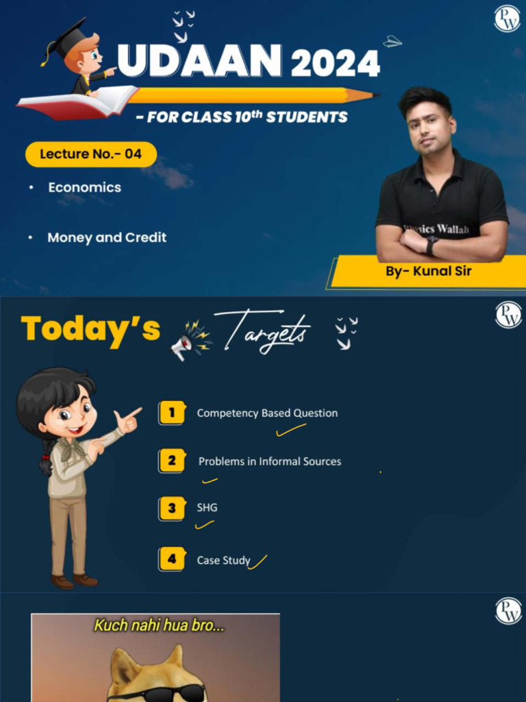 Class X Money and Credit Class Notes | PDF