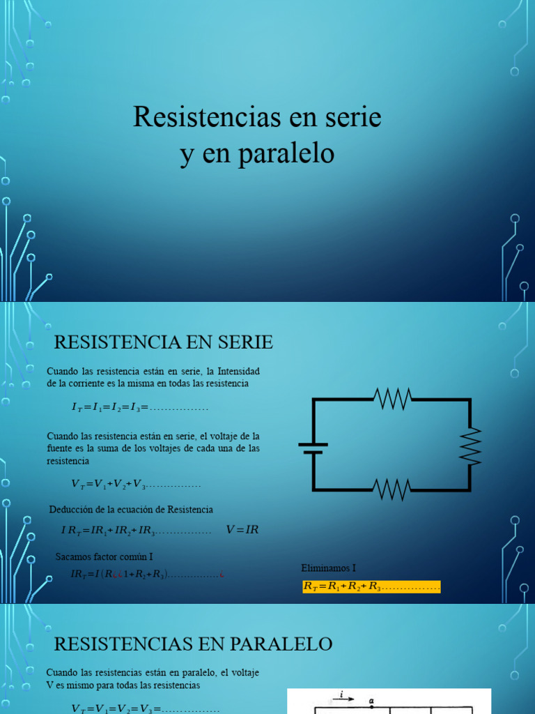 Resistencia en Serie y en Paralelo | PDF | Resistencia Eléctrica y ...