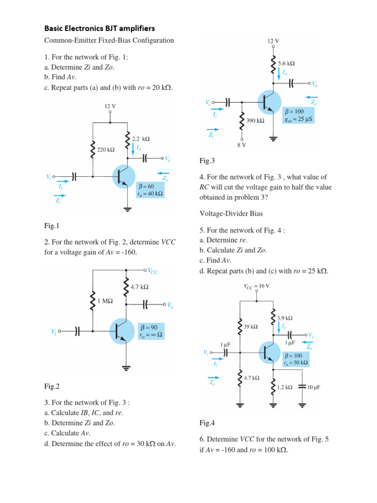 (Exercise) BJT Amplifier | PDF