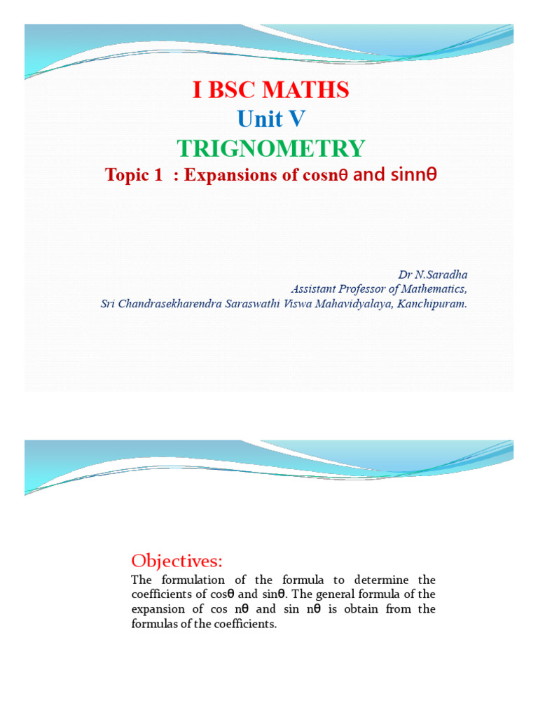 expansiontrignometry | PDF | Trigonometry | Mathematical Analysis