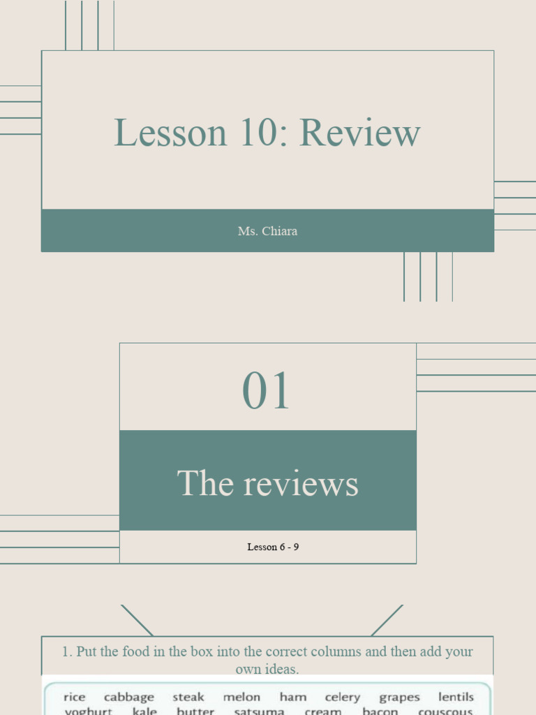 Lesson 10 Review | PDF