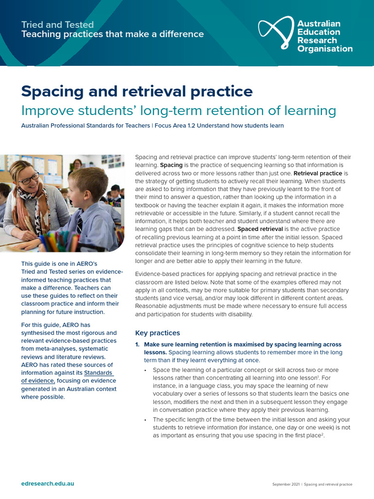 Spacing & Retrieval: Boost Learning | PDF | Recall (Memory) | Learning