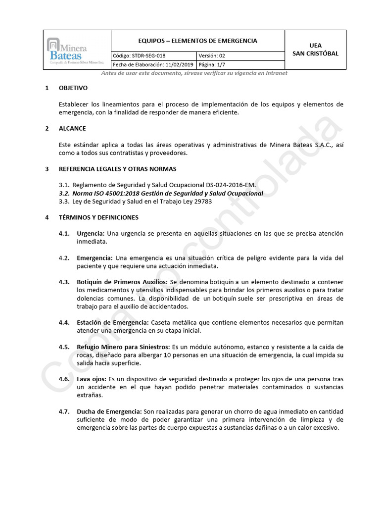Elementos De Emergencia PDF Primeros Auxilios La Seguridad