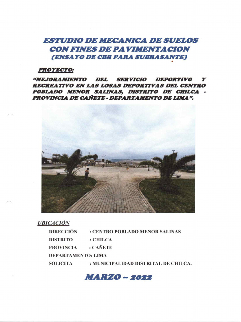 Estudio de Mecanica de Suelos - Pavimentacion | PDF