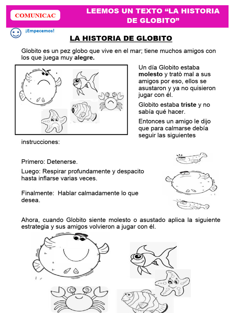 D4 A1 Ficha Com. Leemos Un Texto "La Historia de Globito | PDF