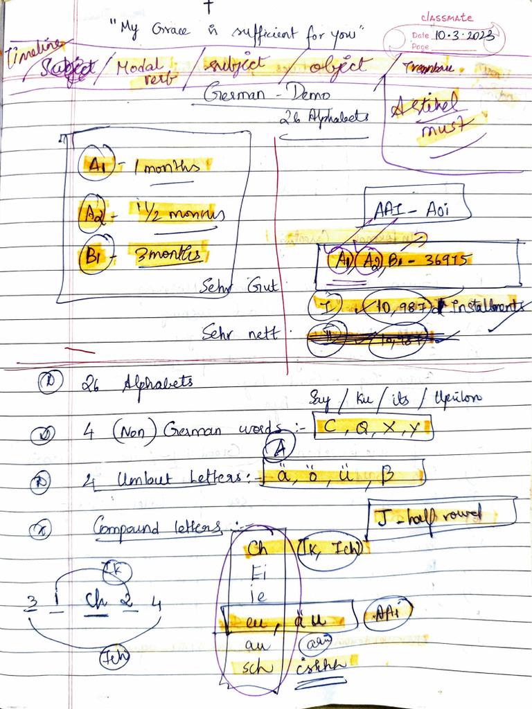 A1 German notes | PDF