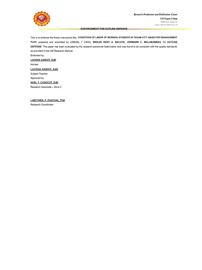 Endorsement Edited | PDF