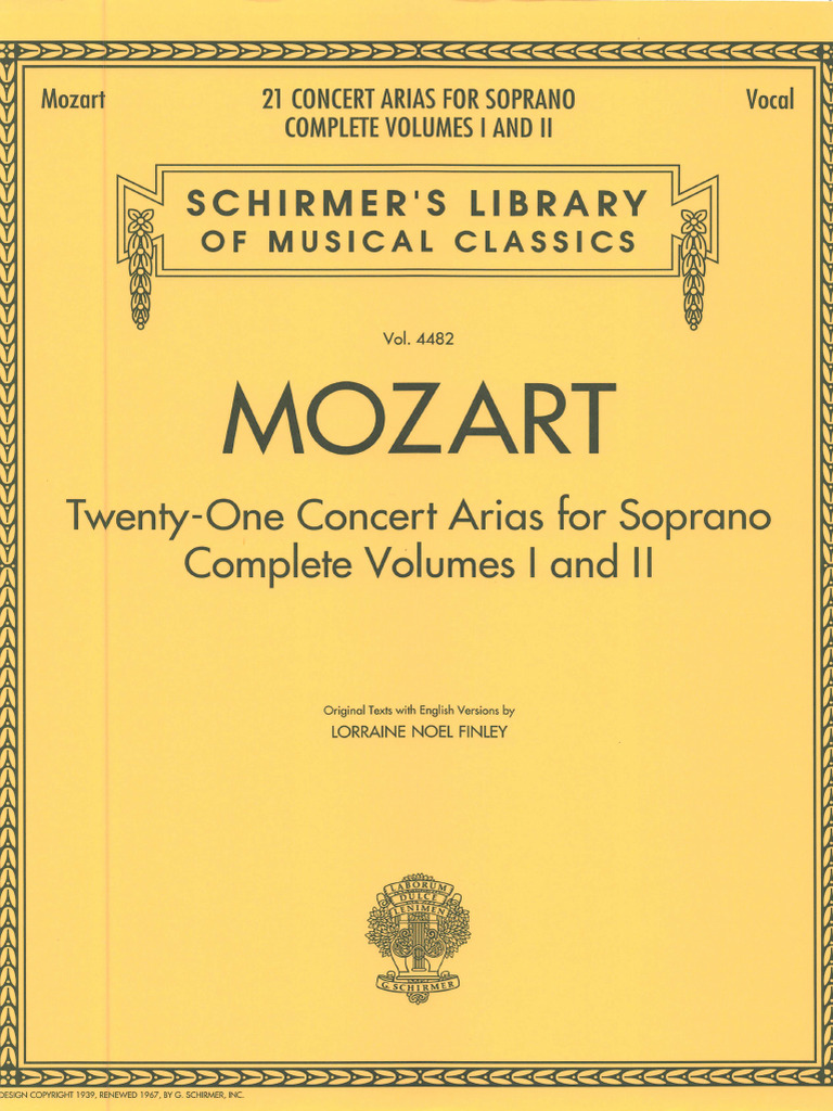Mozart - 21 Concert Arias 3 | PDF