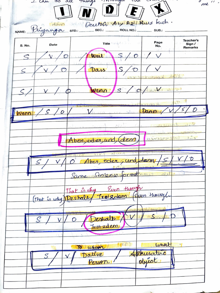 A2 Grammatik Notes | PDF