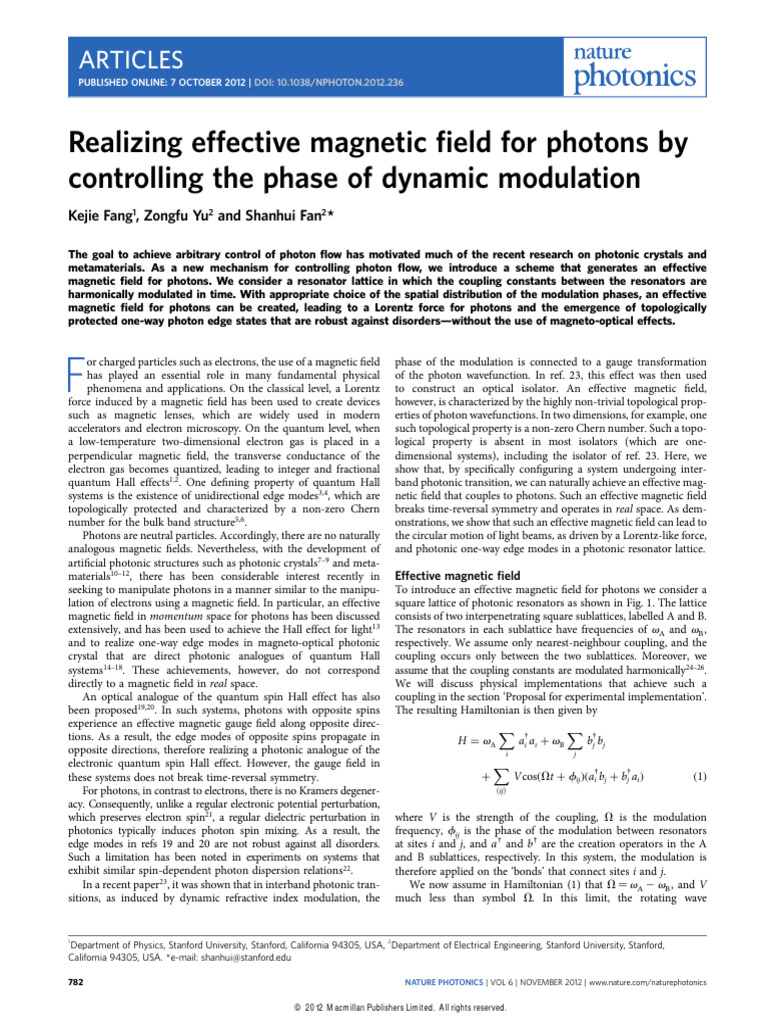 Nphoton 2012 236 | PDF | Photon | Waves