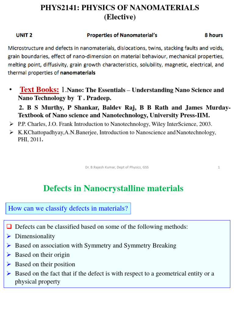 Unit 2 PPTS | PDF | Dislocation | Nanomaterials