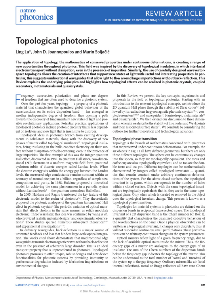 Nphoton 2014 248 | PDF | Photon | Electron