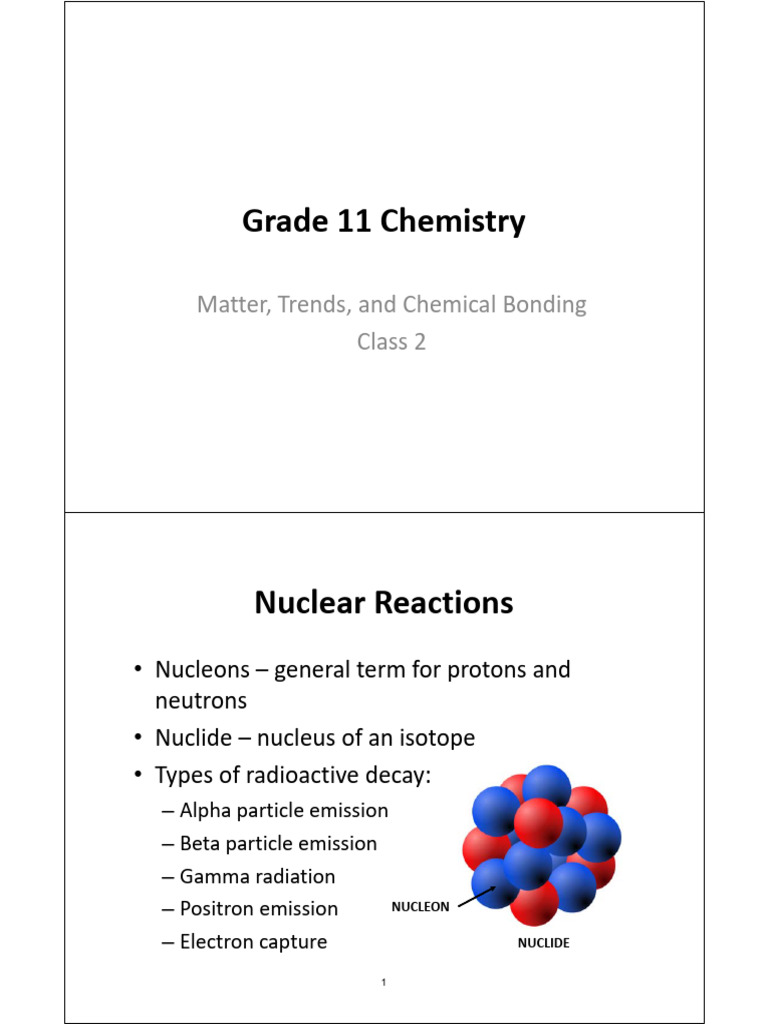 Class02 Chemistry G11 Notes Jul 31 | PDF | Radioactive Decay | Chemical ...