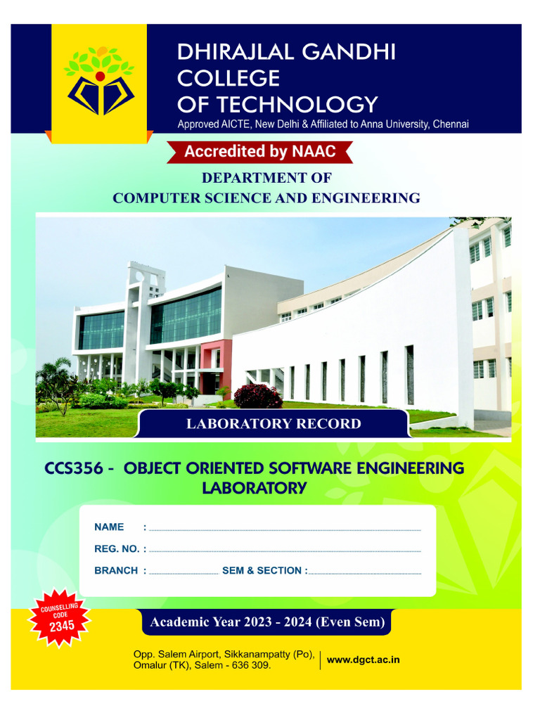 CCS356 Oose Lab Manual | PDF | Engineering | Use Case CCS356 Oose Lab Manual | PDF | Engineering | Use Case